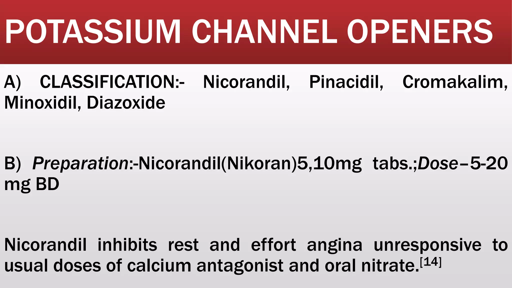 Anti anginal drugs, uses, mechanism of action, adverse effects | PPTX
