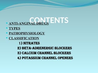 Anti-anginal drugs, pathophysiology, their mechanism of action and ...