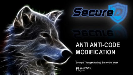 ANTI-ANTI-CODE-MODIFICATION MiSSConf(SP5) 2019 | PPT