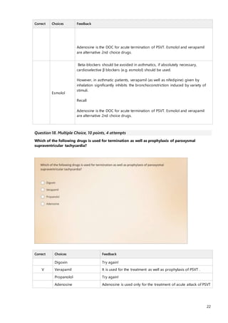 Anti arrhythmic drugs ONLINE Quiz | DOCX
