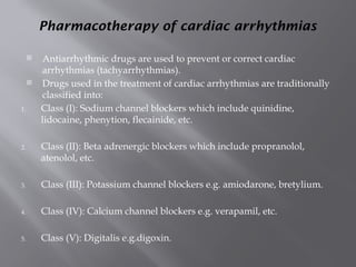 Anti - arrhythmics for the drugs of heart .pptx