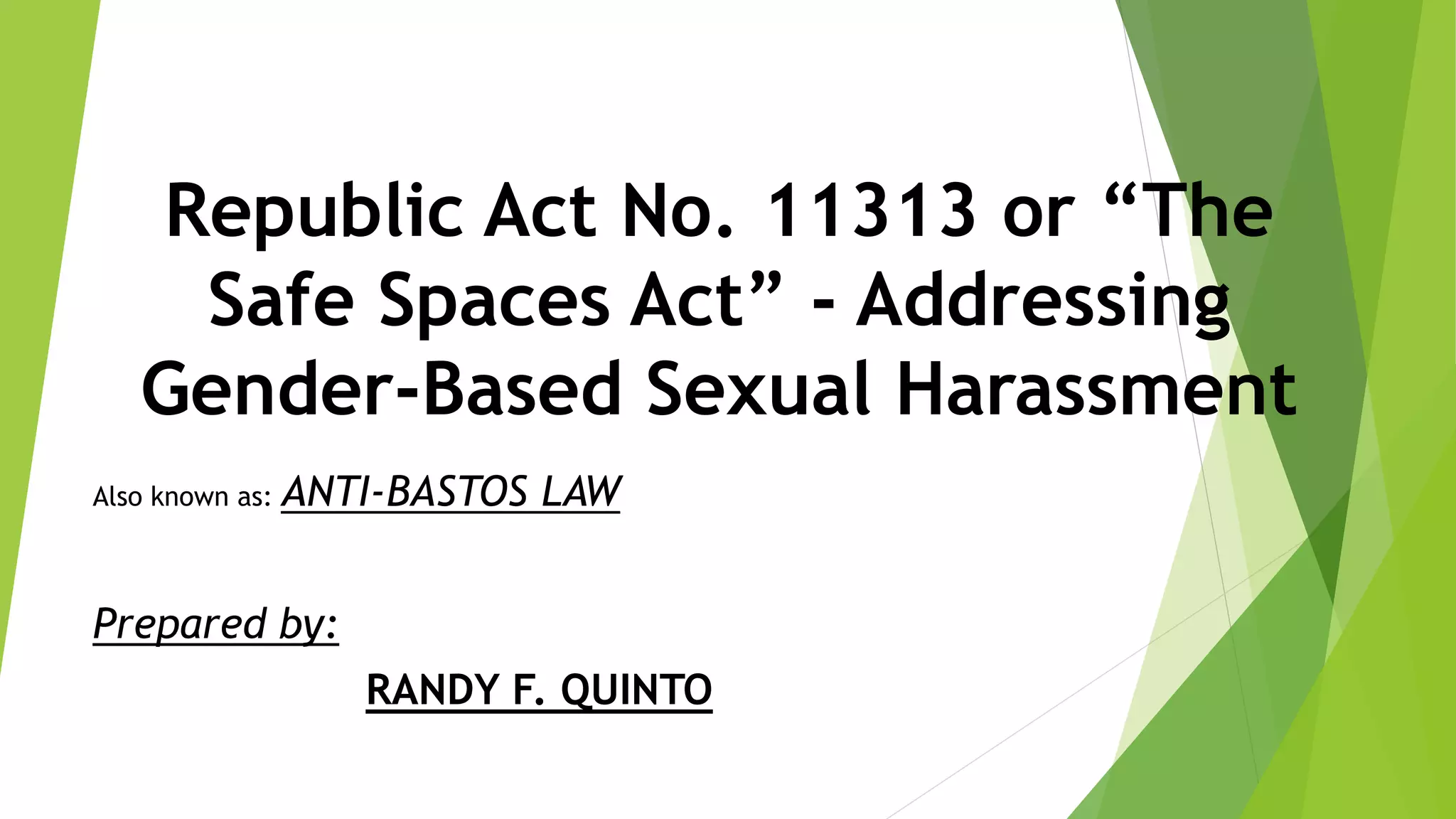 Anti b astos law ra 11313-quinto | PPTX