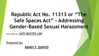 Anti b astos law ra 11313-quinto | PPTX