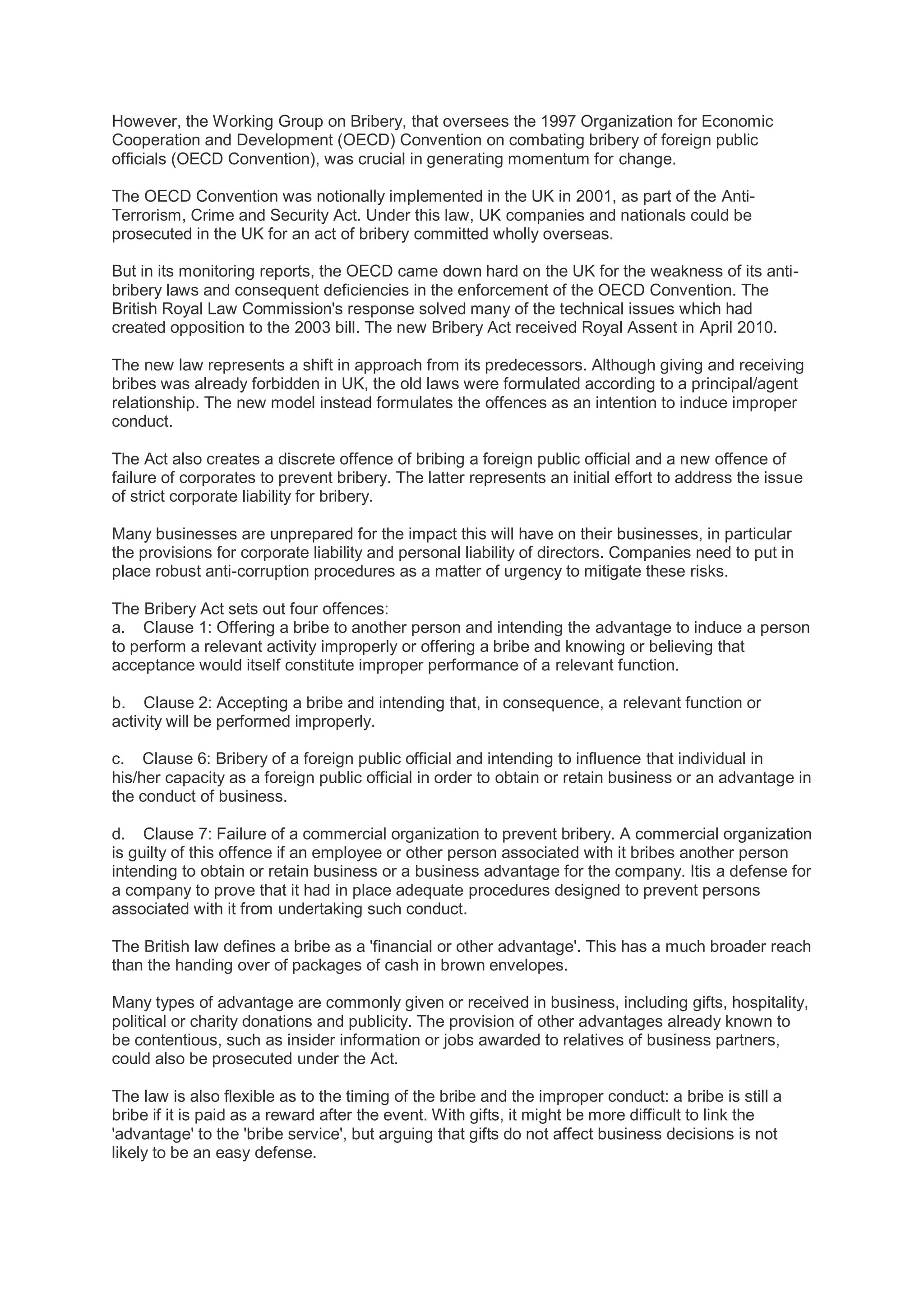 Anti bribery law for bangladesh | PDF