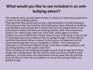 Anti-bullying focus group | PPTX | Internet Safety | Parenting