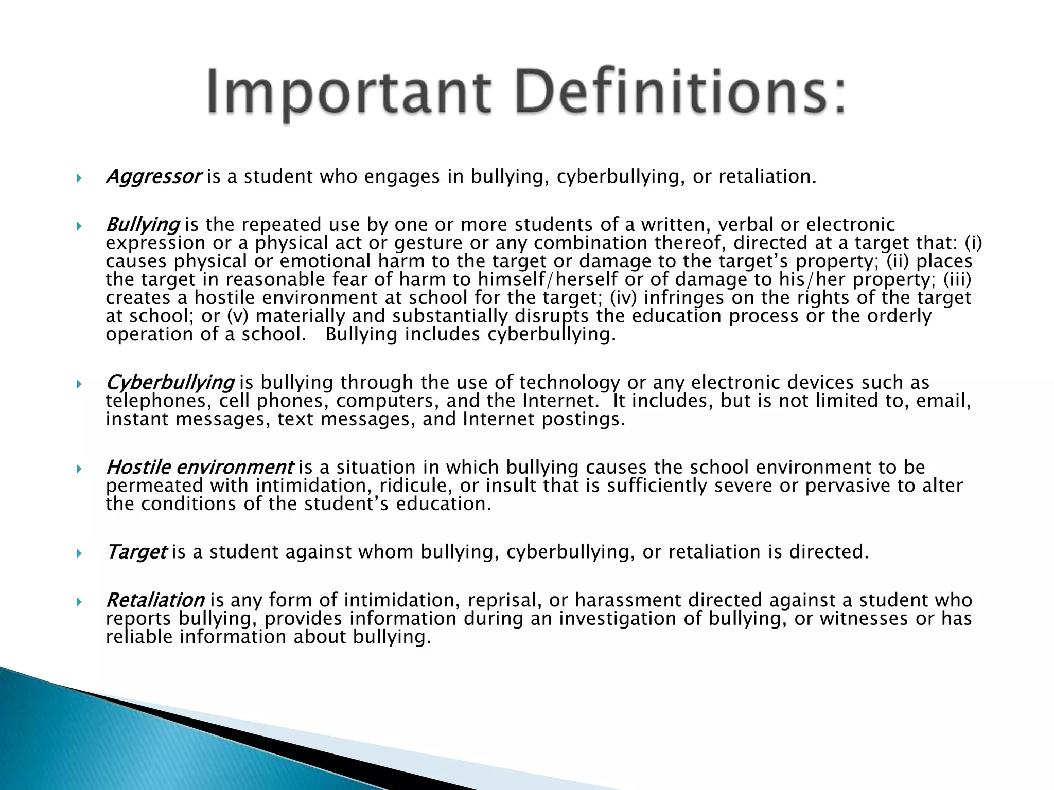 Anti bullying resources from Franklin's anti-bullying task force | PPTX