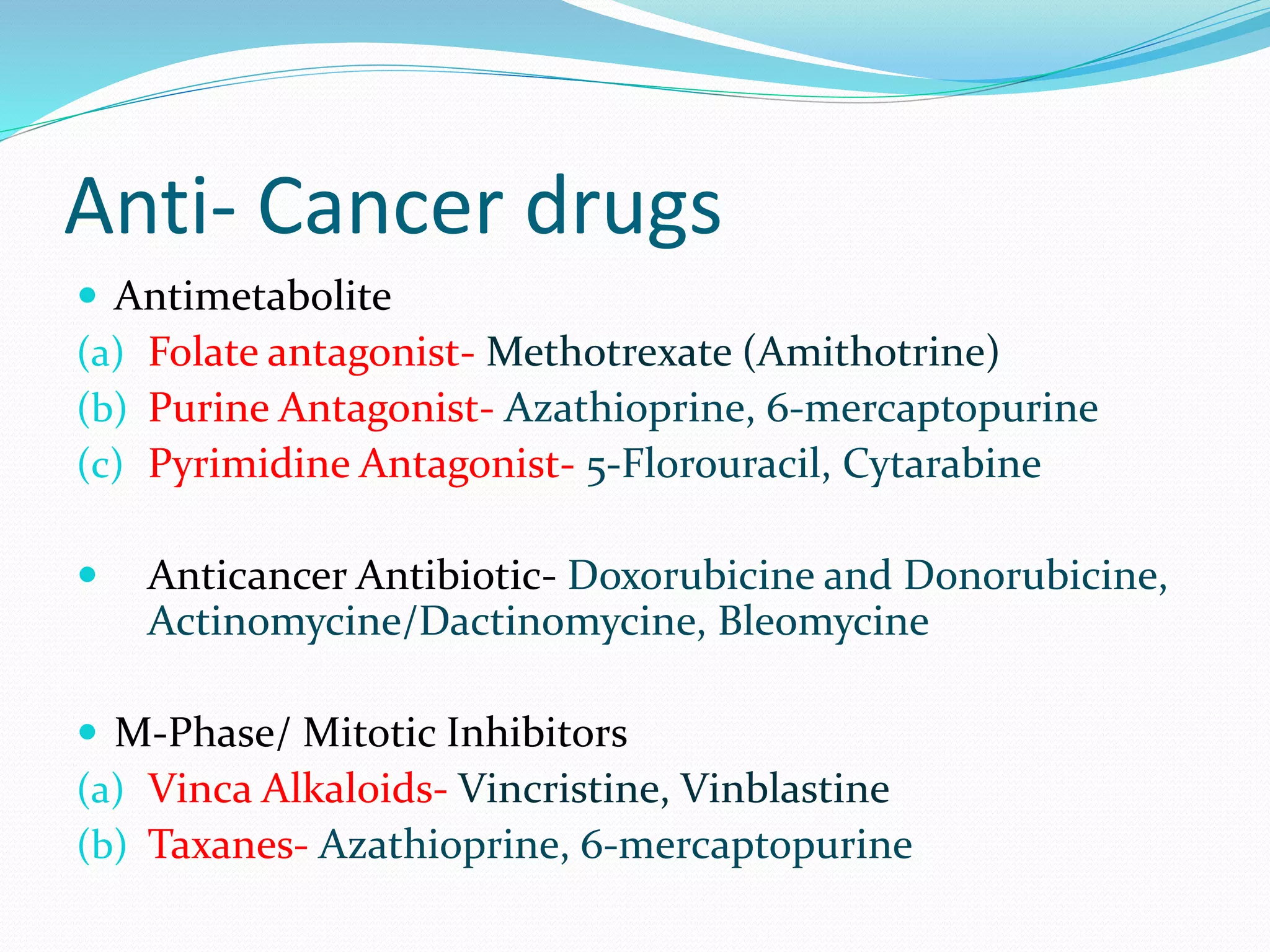 Anti Cancer Drugs | PPTX