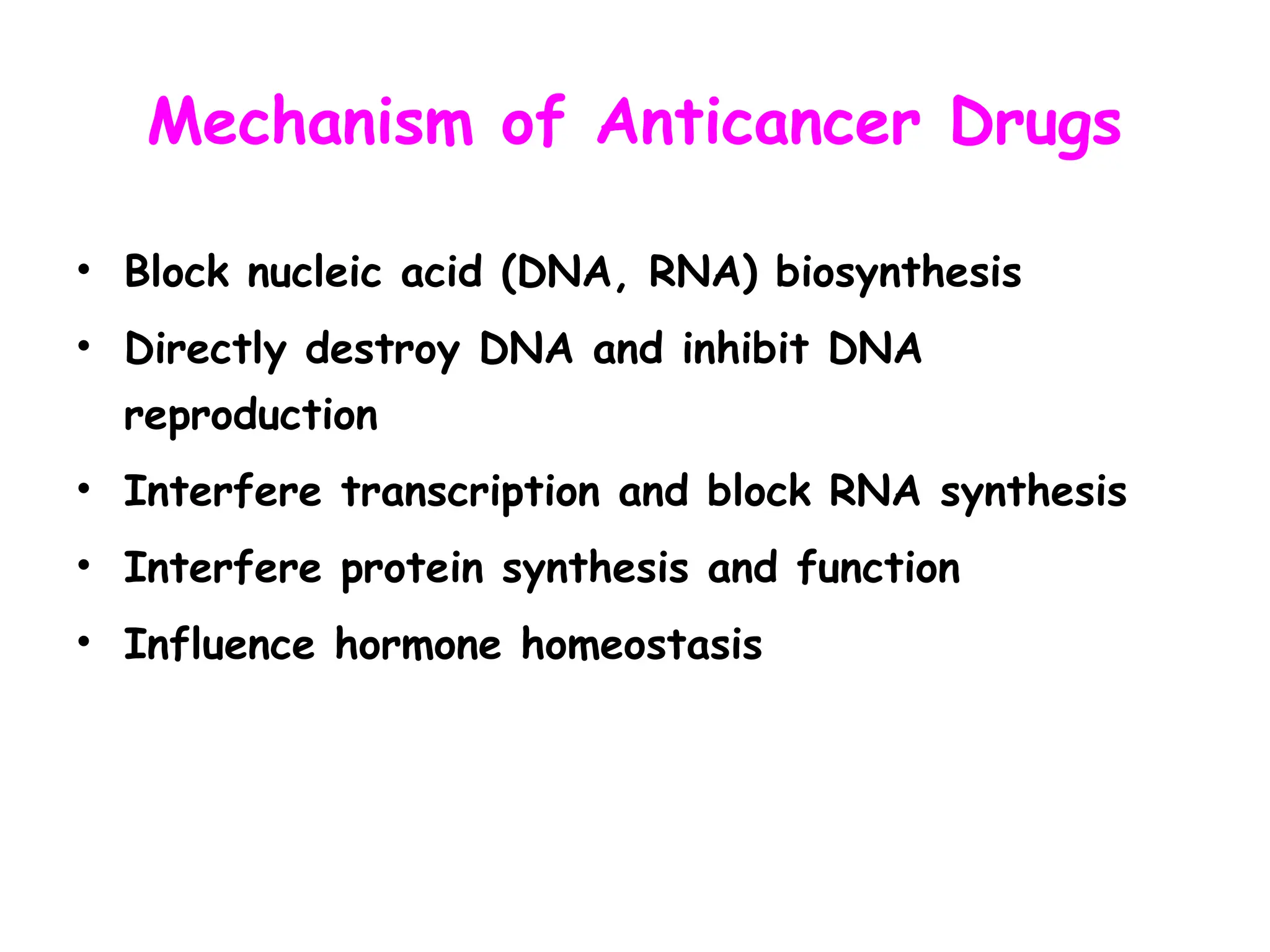 Anti-Cancer Drugs department of pharmacology | PPT