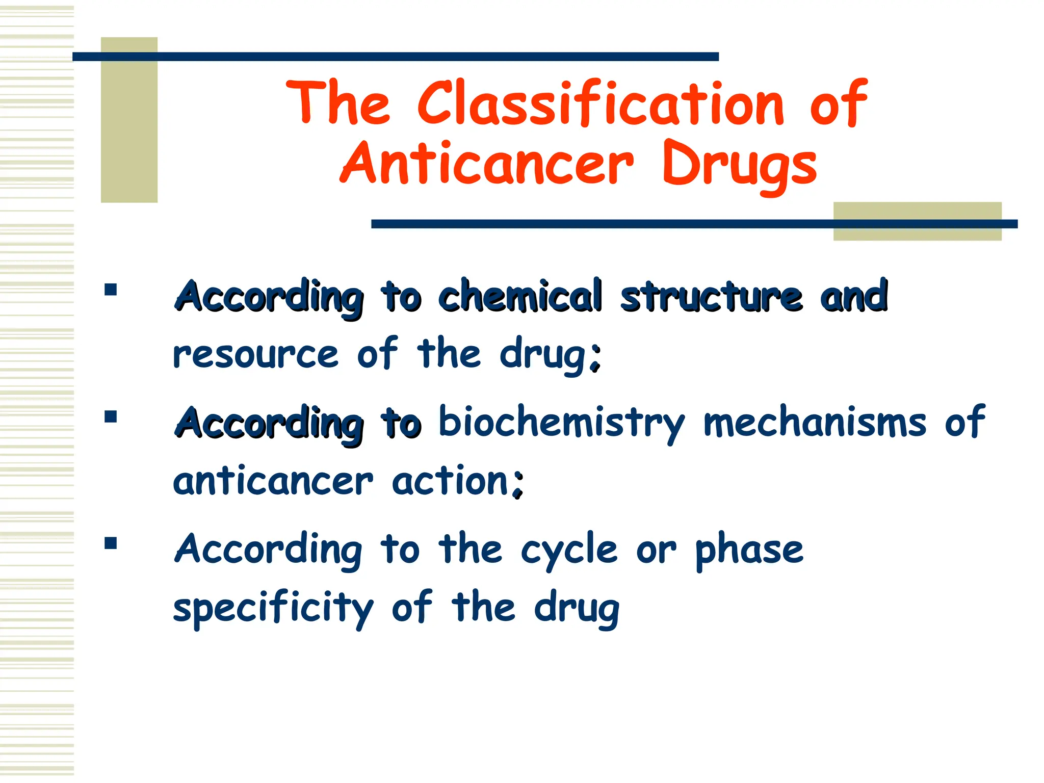 Anti-Cancer Drugs with classification importsnt | PPT