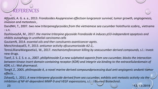 Anti cancer properties of sea cucumber | PPTX
