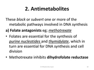 Anti-cancers and their mechanism of action | PPTX