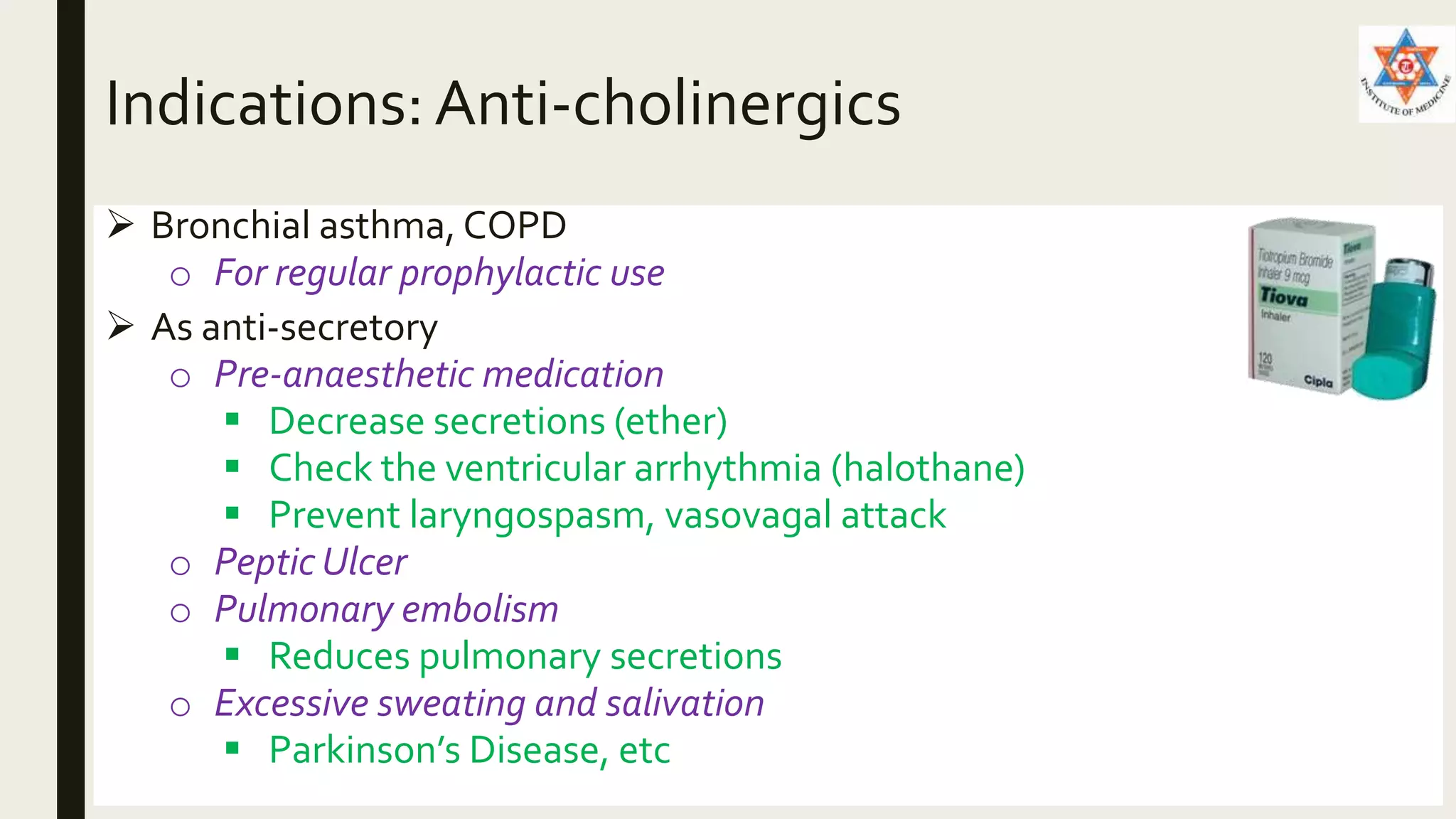 Anti cholinergic drugs-2020 | PPTX