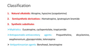 Anti cholinergic drugs | PDF | Chemistry | Science