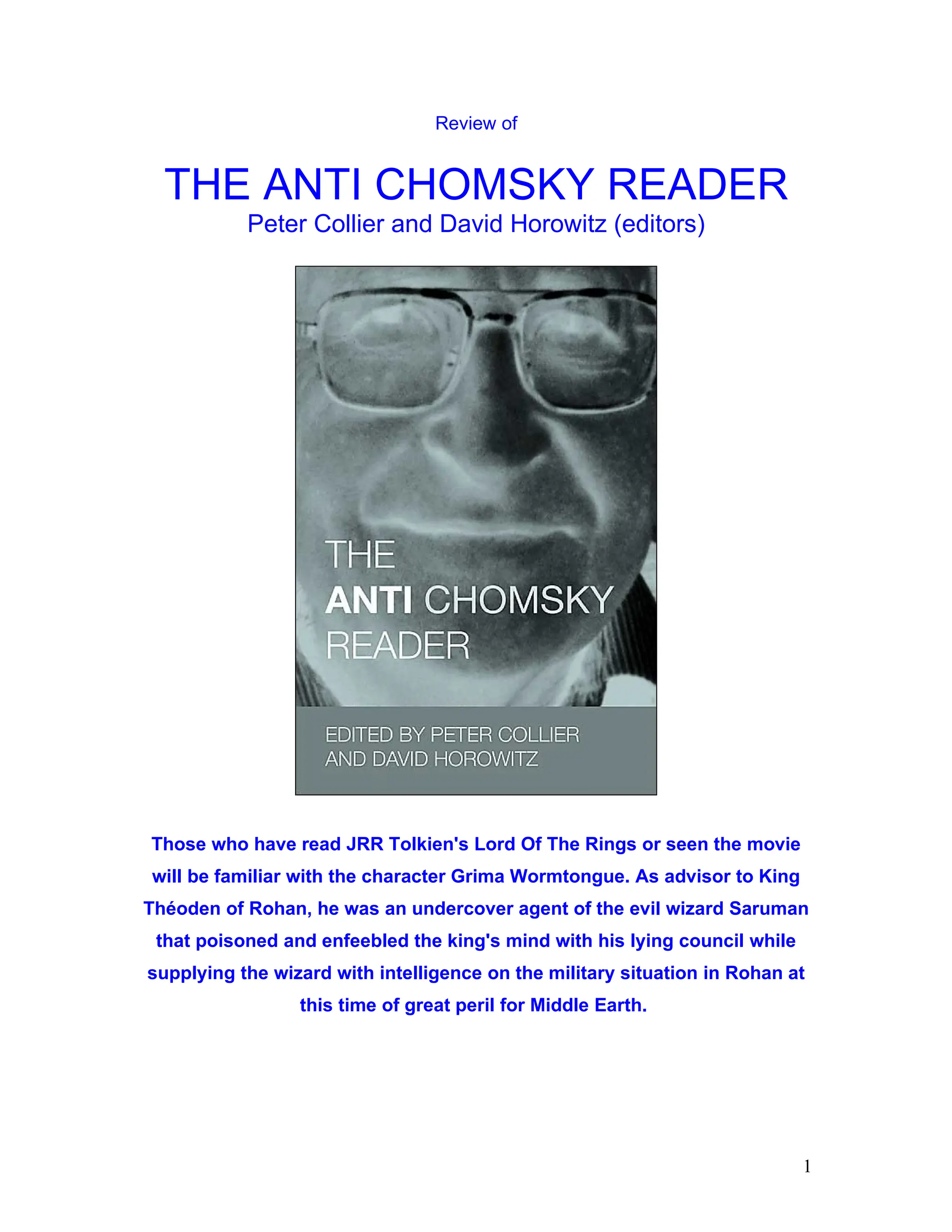 Anti-Chomsky-Reader-review.pdf Peter Collier | PDF