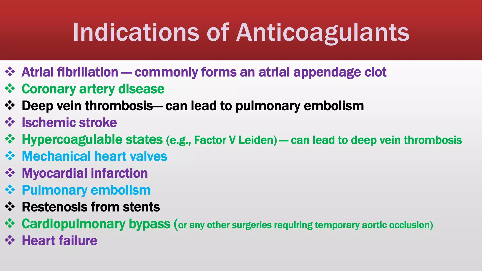 NOAC( Novel Oral Anticoagulants) uses in the current era | PPSX