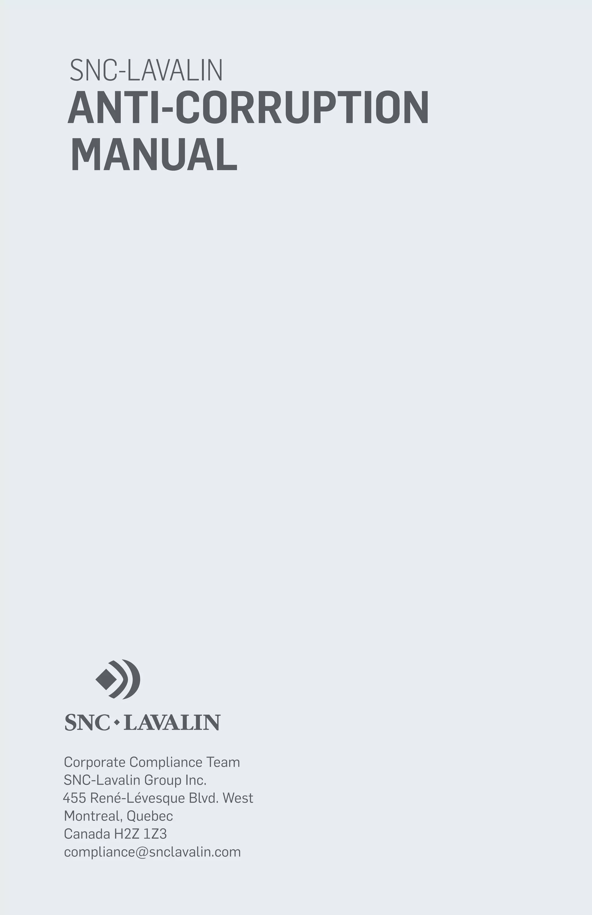 SNC-Lavalin Anti-Corruption Manual | PDF