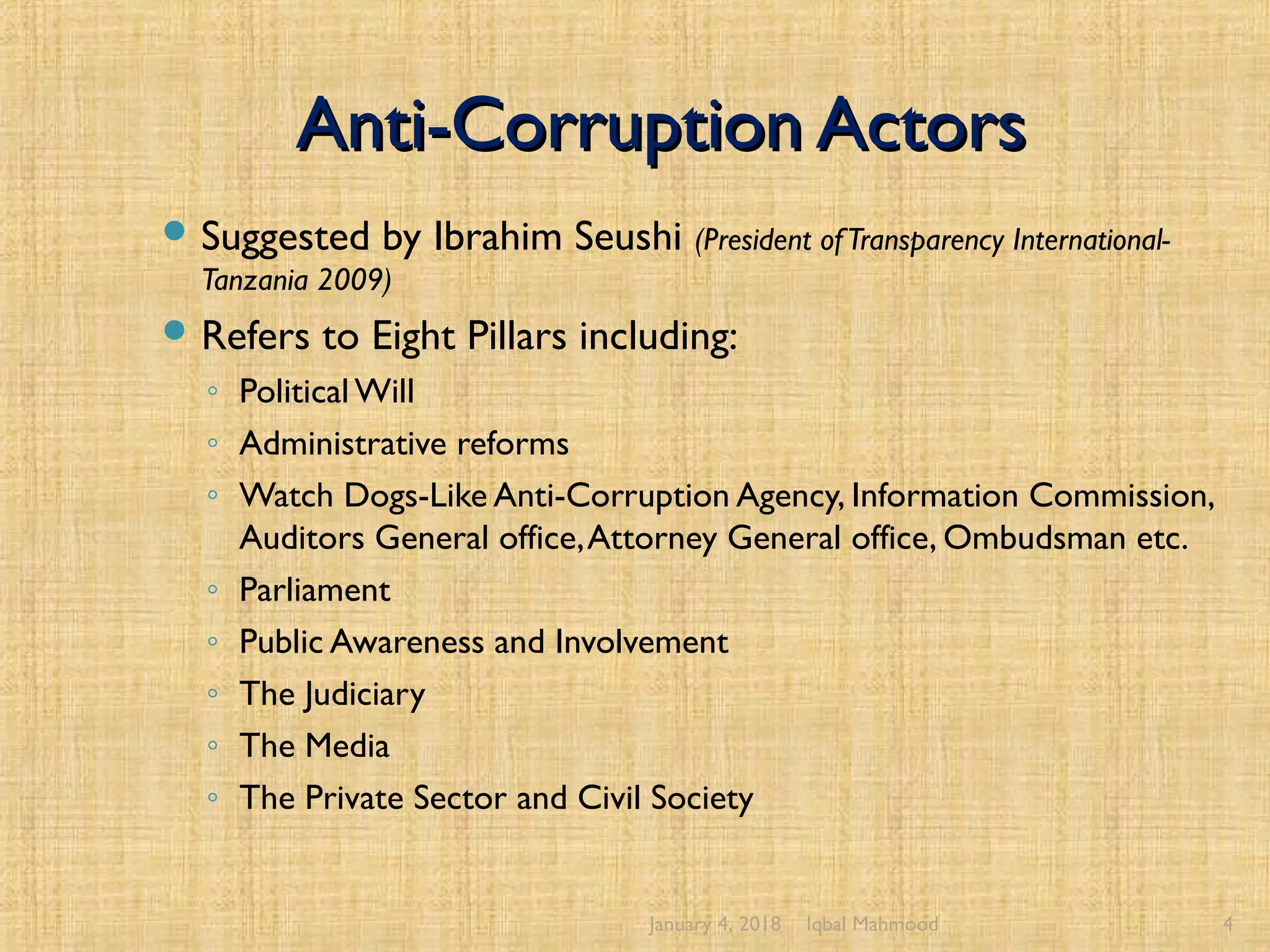 Anti corruption and integrity - causes and consequence | PPT