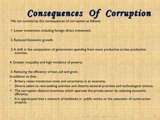 Anti corruption and integrity - causes and consequence | PPT
