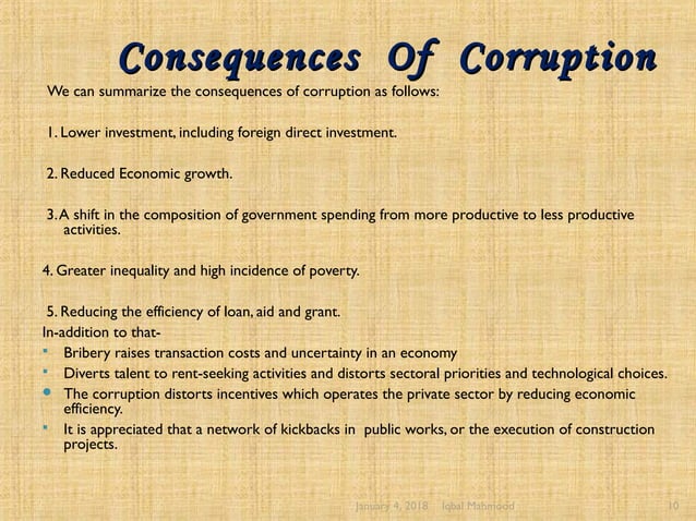 Anti corruption and integrity - causes and consequence | PPT | Debated Sensitive Social Issues ...