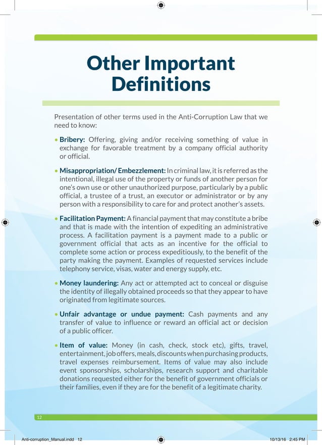 Anti Corruption Manual | PDF