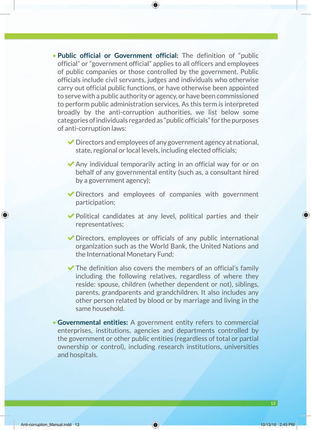 Anti Corruption Manual | PDF