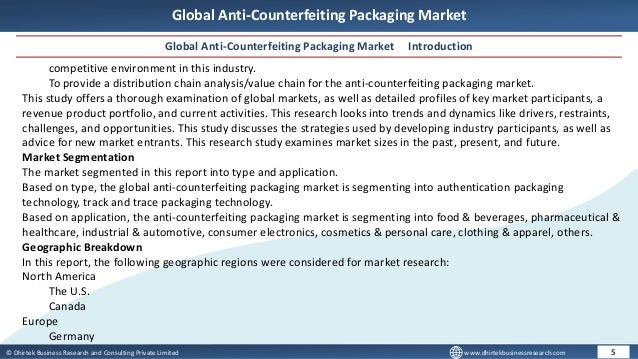 Anti counterfeiting packaging market | PPT