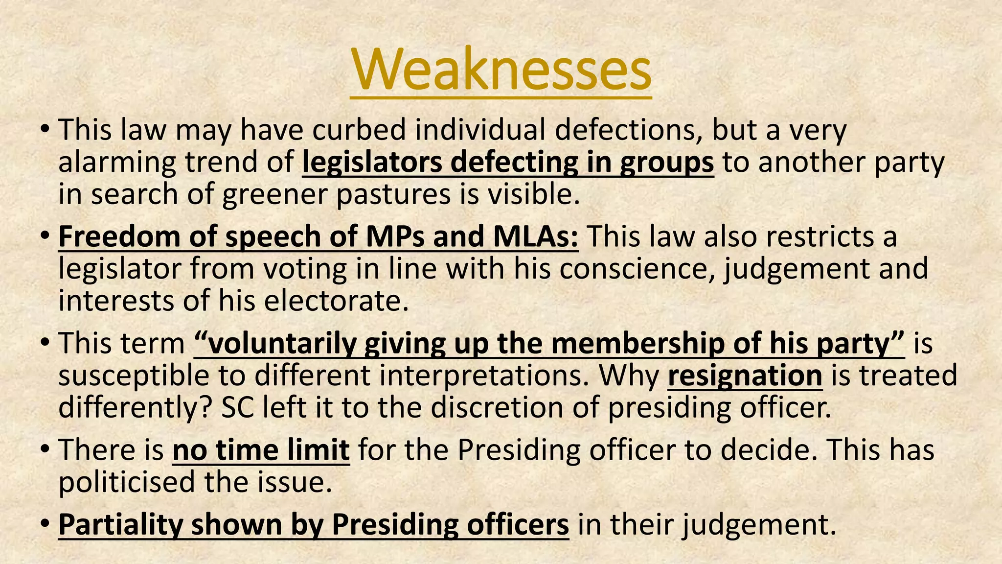 Anti defection law | PPTX