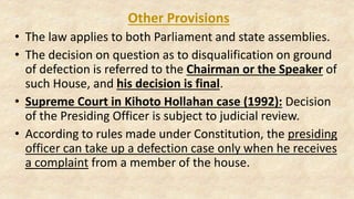 Anti defection law | PPTX