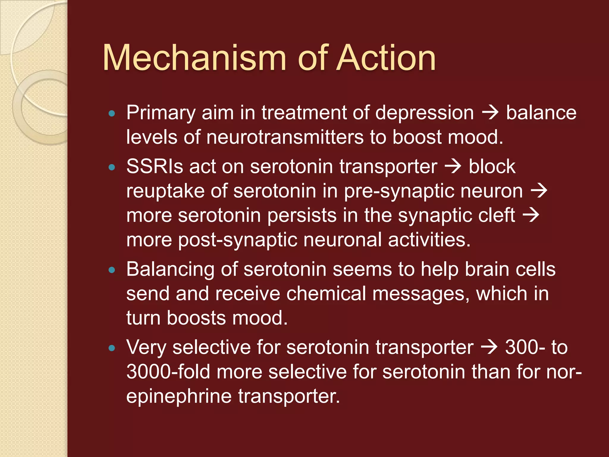 Anti-depressants - Selective Serotonin Re-uptake Inhibitors (SSRIs) | PPTX
