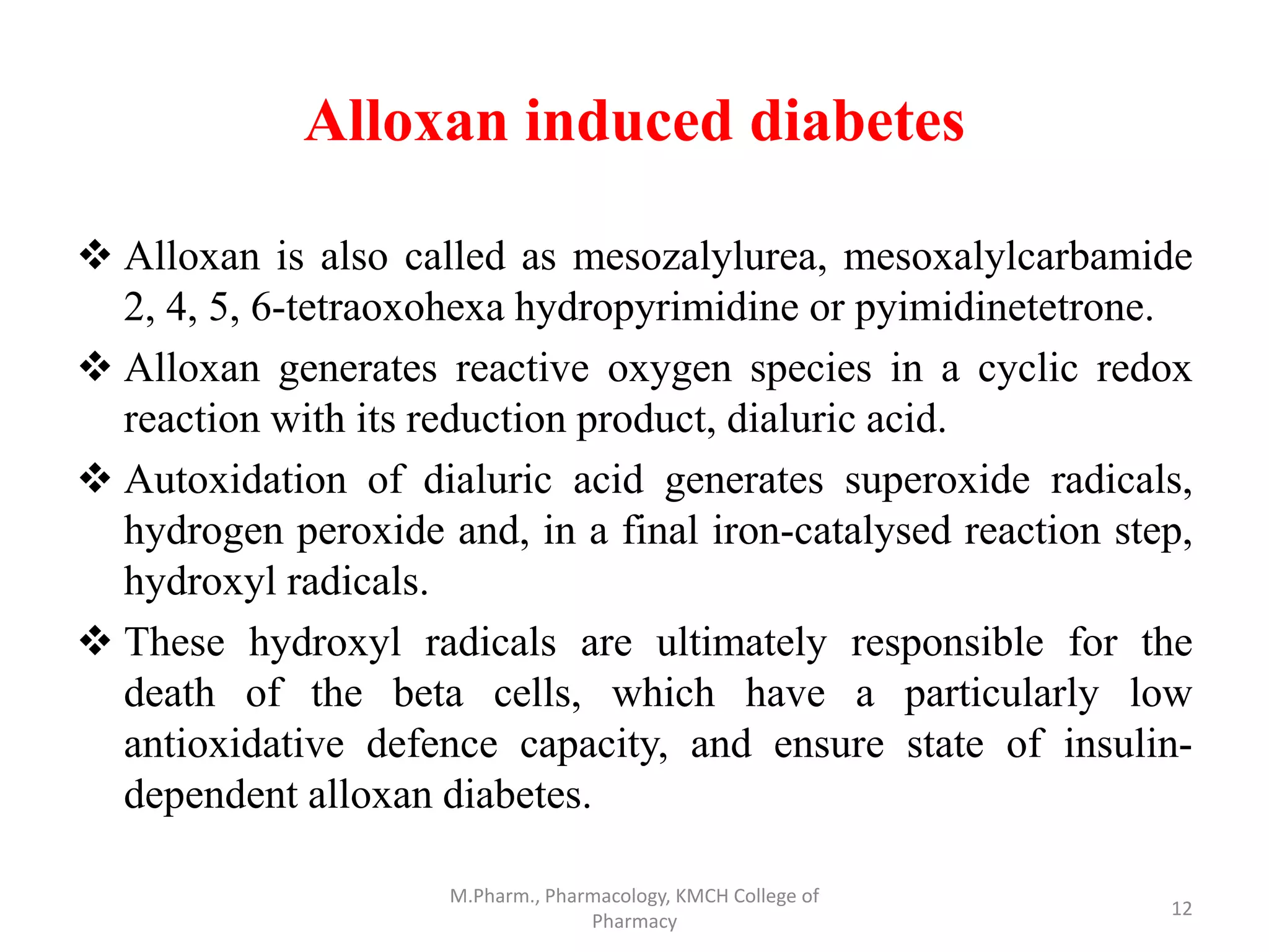ANIMAL MODELS FOR BIOLOGICAL SCREENING OF ANTI-DIABETIC DRUGS | PPTX