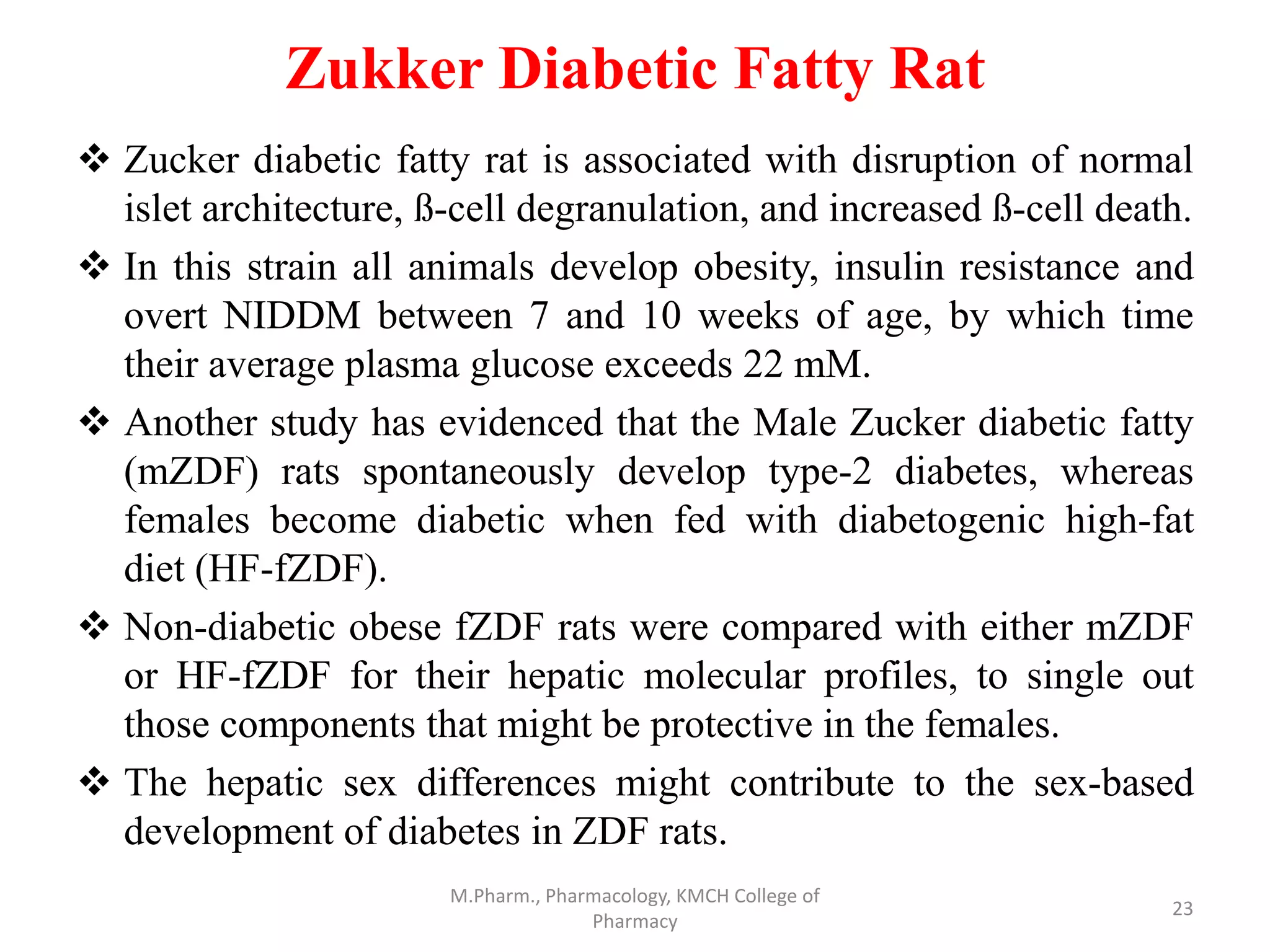 ANIMAL MODELS FOR BIOLOGICAL SCREENING OF ANTI-DIABETIC DRUGS | PPTX