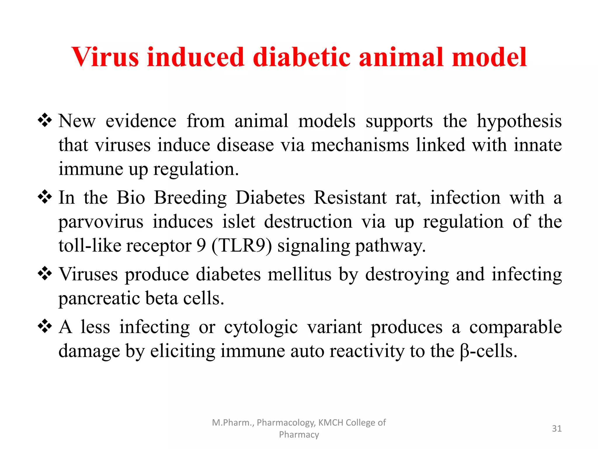 ANIMAL MODELS FOR BIOLOGICAL SCREENING OF ANTI-DIABETIC DRUGS | PPTX