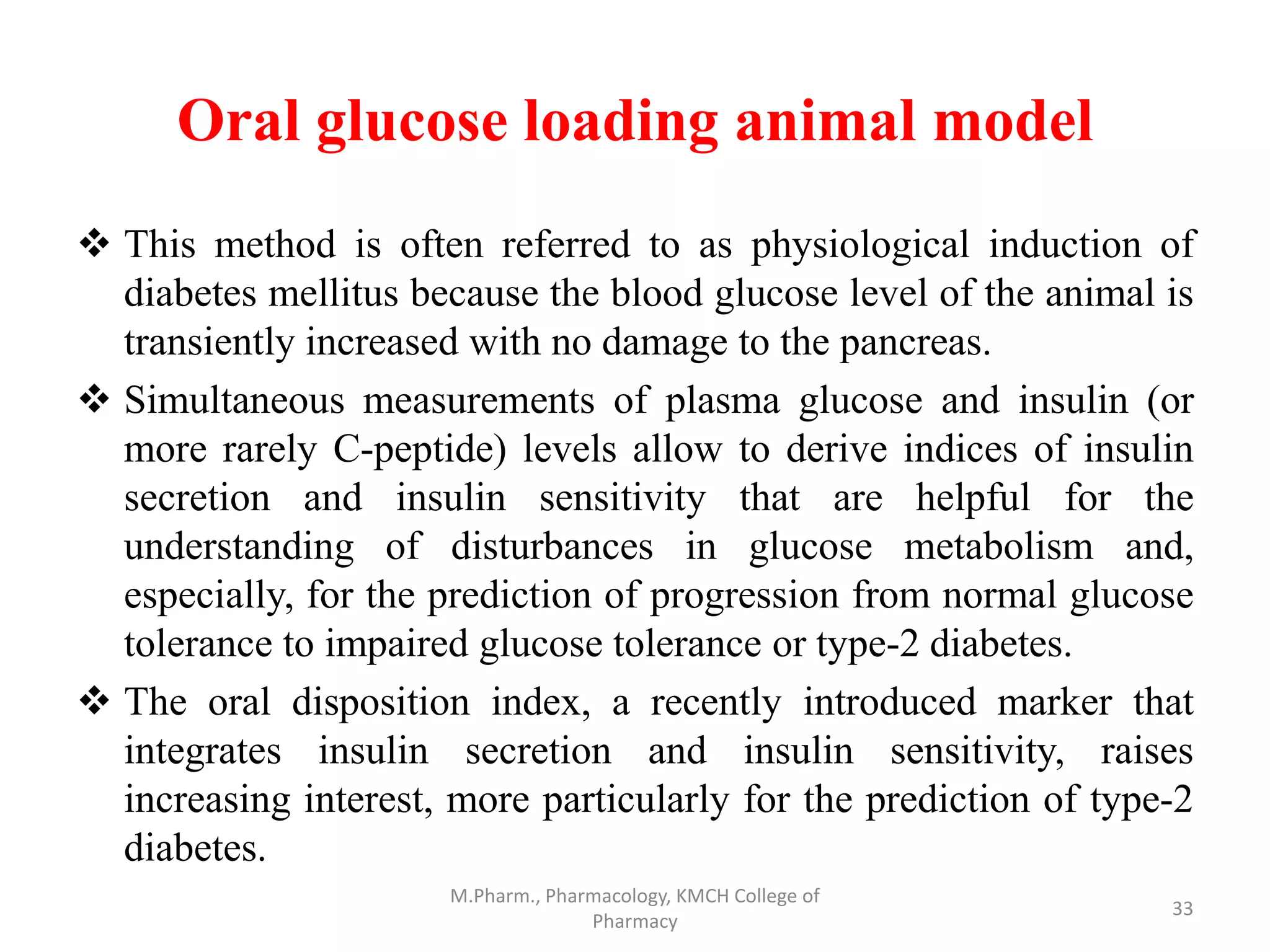 ANIMAL MODELS FOR BIOLOGICAL SCREENING OF ANTI-DIABETIC DRUGS | PPTX