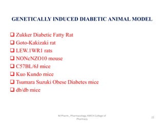 ANIMAL MODELS FOR BIOLOGICAL SCREENING OF ANTI-DIABETIC DRUGS | PPTX