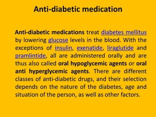 Anti diabetic medication | PPTX