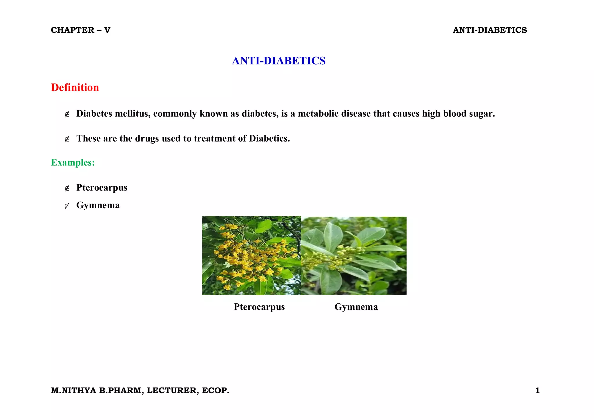 ANTI-DIABETICS | PDF