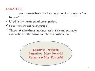 Pharmacological Screening Methods of Anti-diarrheal and laxatives | PPTX