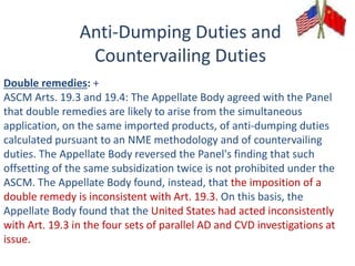 WTO Anti-Dumping and Countervailing Duties/China vs US | PPTX