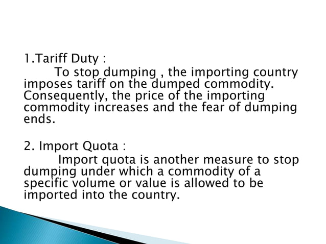 Anti dumping measures | PPTX | Commodities | Economy