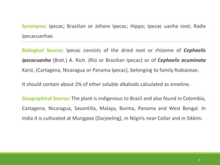 PHARMACOGNOSTIC NOTE ON ANTI-DYSENTERIC DRUG - IPECACUANHA. | PDF
