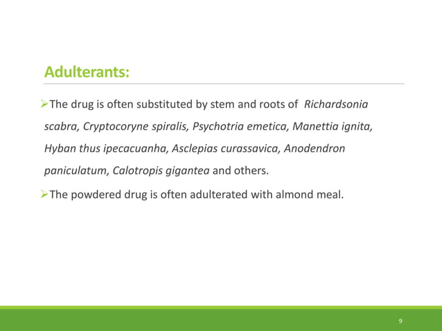 PHARMACOGNOSTIC NOTE ON ANTI-DYSENTERIC DRUG - IPECACUANHA. | PDF