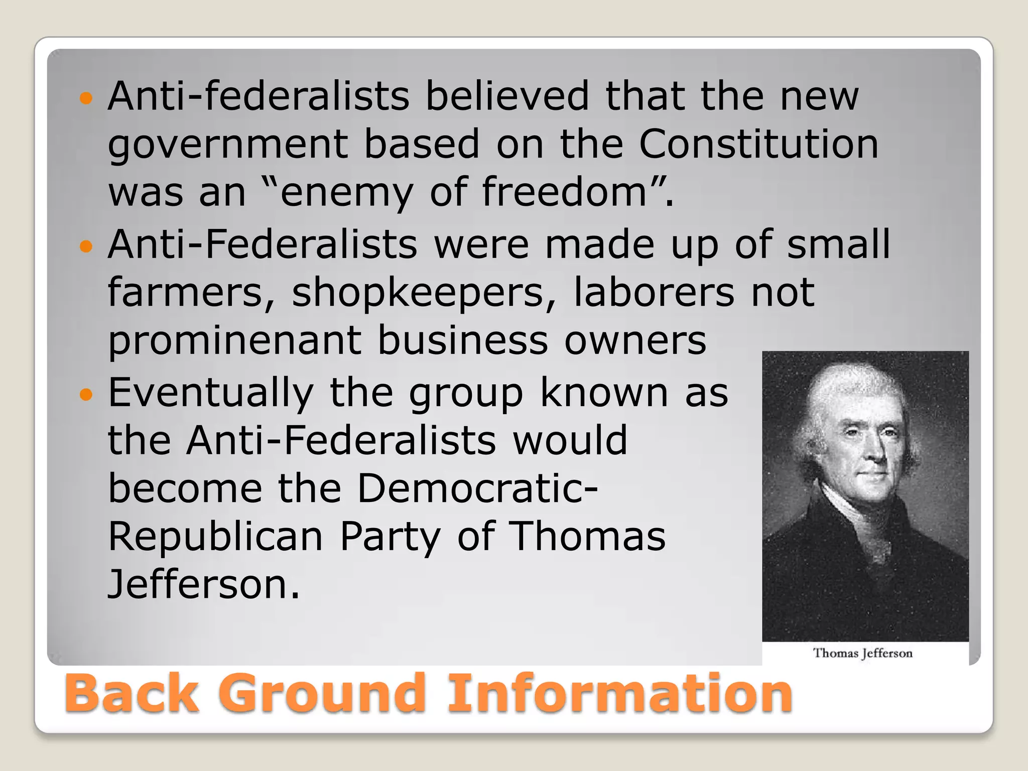 Anti Federalists(Govt Project) | PPTX