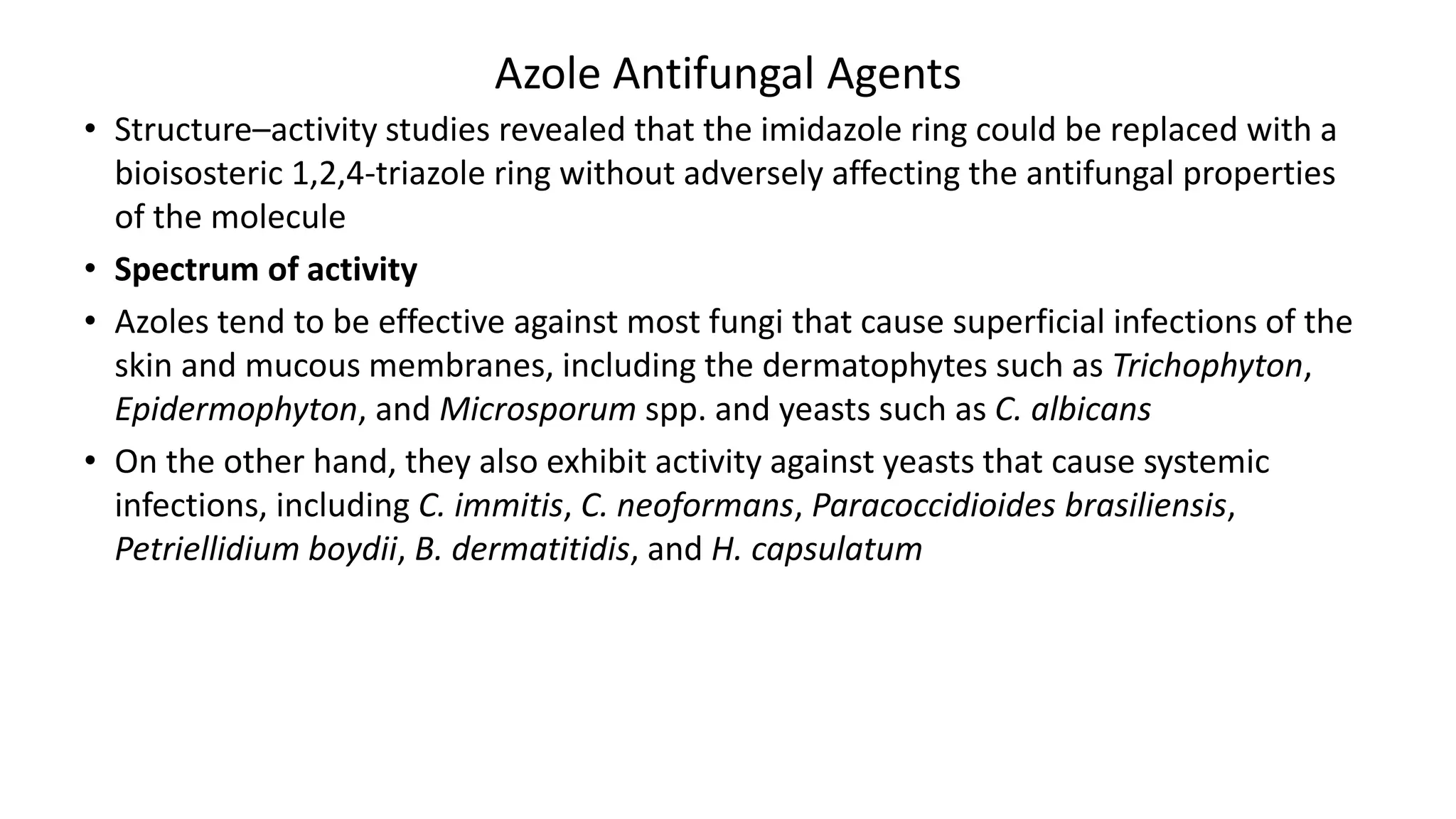 Anti-fungal agents Medicinal Chemistry-III | PPTX