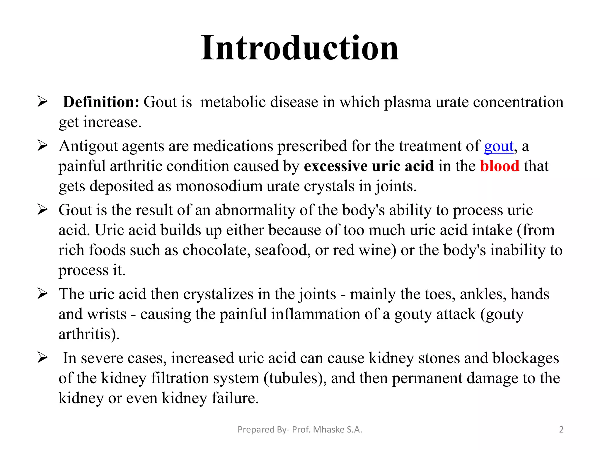 Anti-Gout Drugs | PPTX