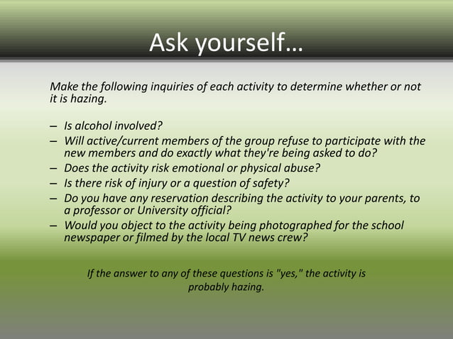 Anti hazing education plan | PPTX | Undergraduate Education | College ...