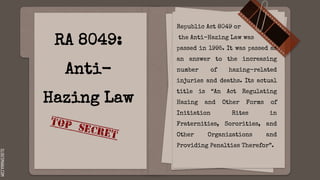 Presentation on Anti-Hazing Law in the Philippines | PPTX