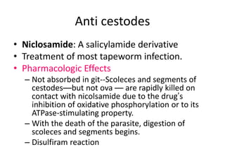 Anti helminthic drugs | PPTX