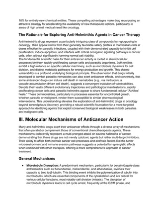 Repurposing Anti-Helminthic Drugs for Cancer Treatment: Mechanisms ...