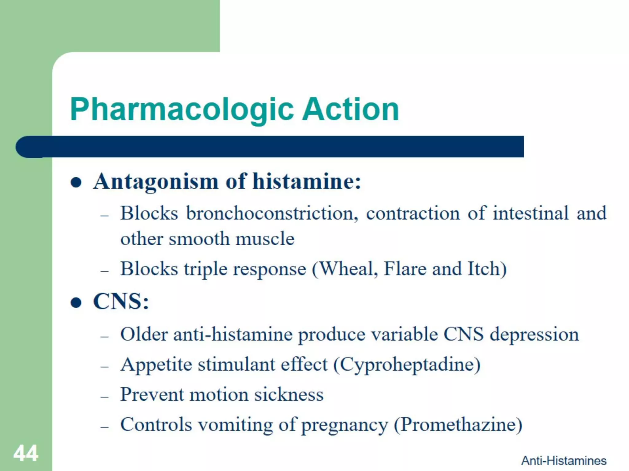 Anti-Histamine drugs {Pharmacology} | PDF