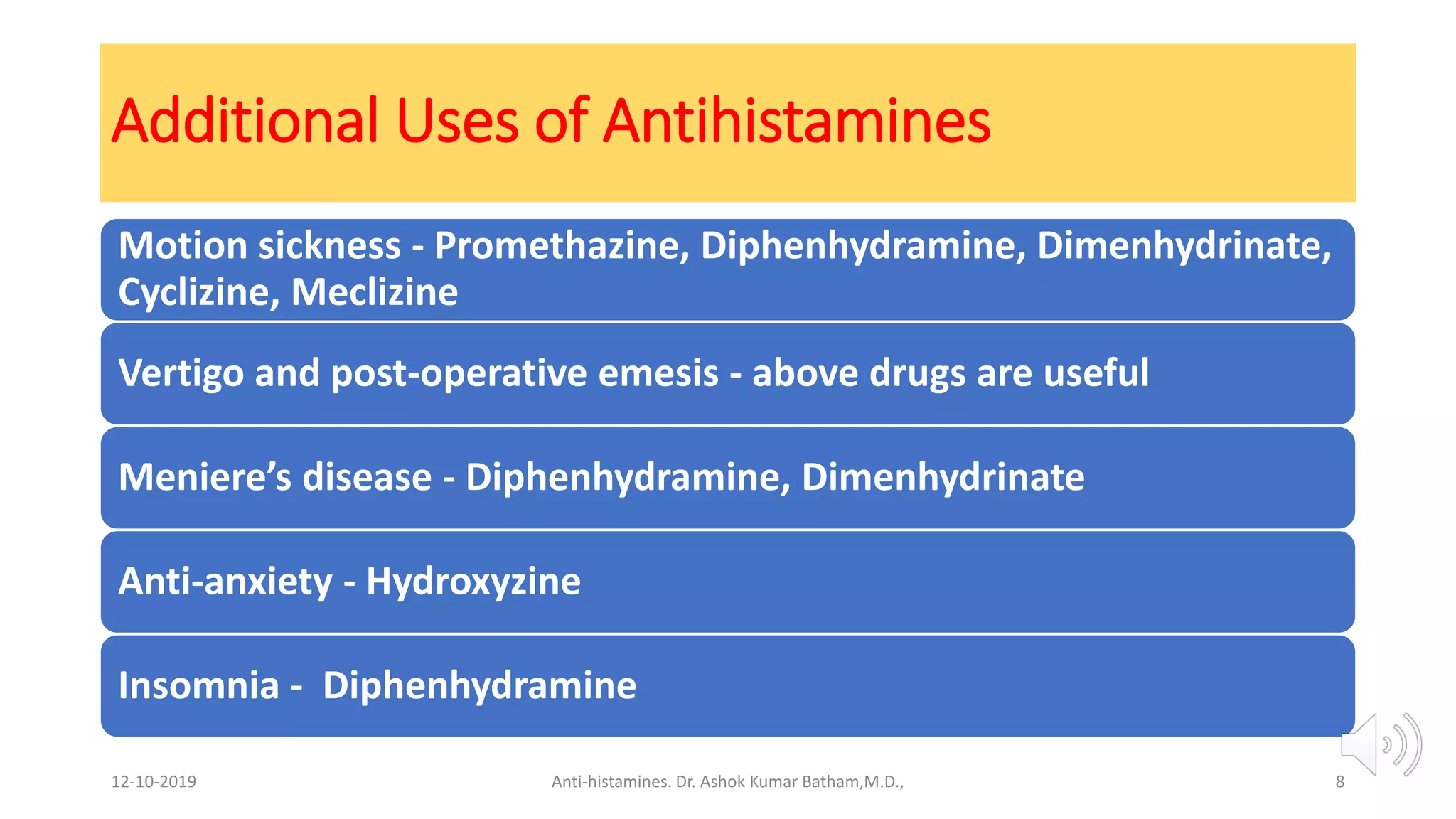 Antihistamines. Dr.Ashok Kumar Batham | PPT